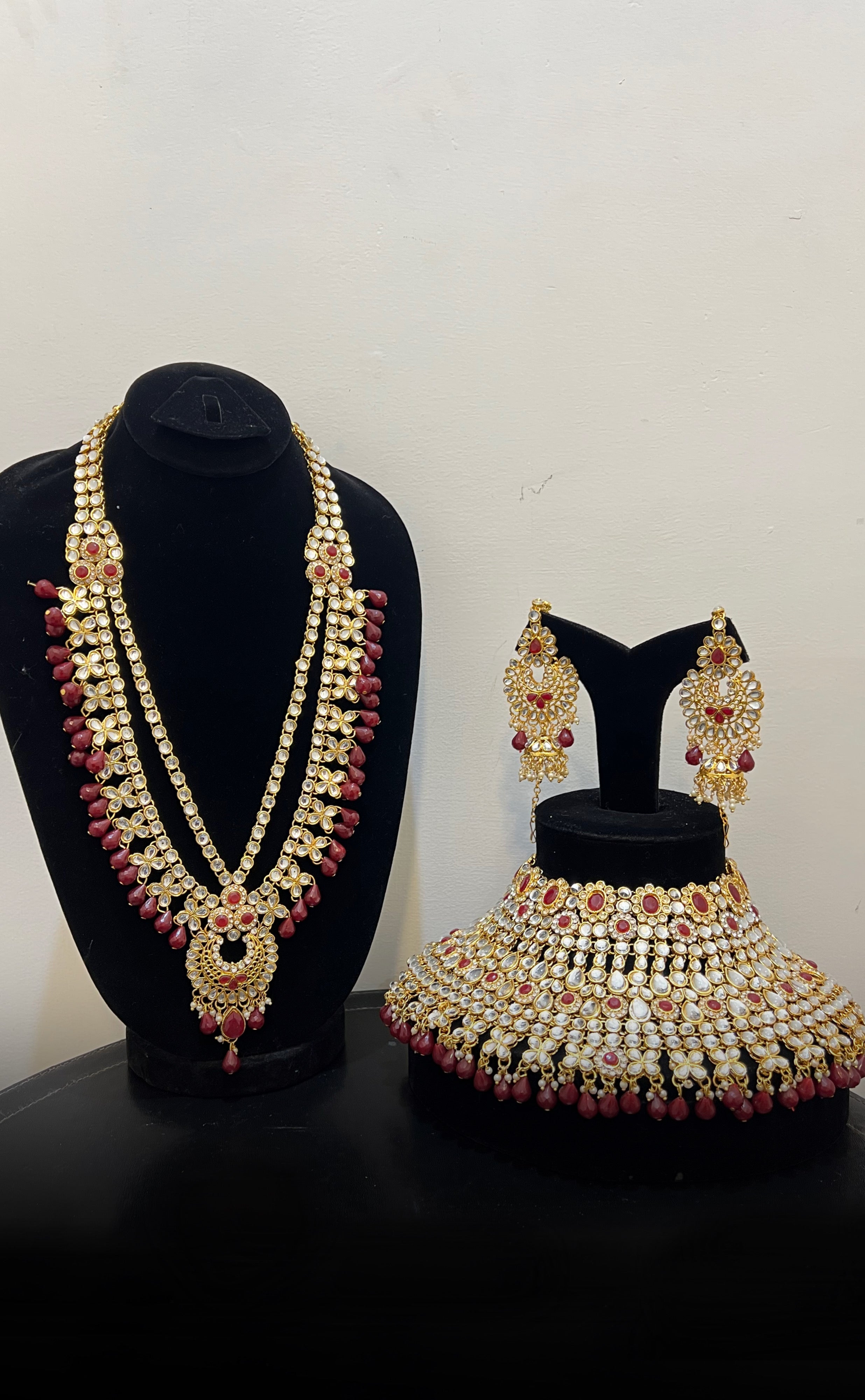 Kundan & Red Pearl SET JN-2129 – Goldenzaribyshujat