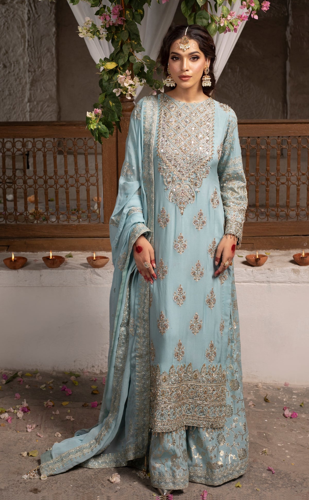 Sky Blue Long Shirt Man-Mayal By Shujat GZW-2231 – Goldenzaribyshujat